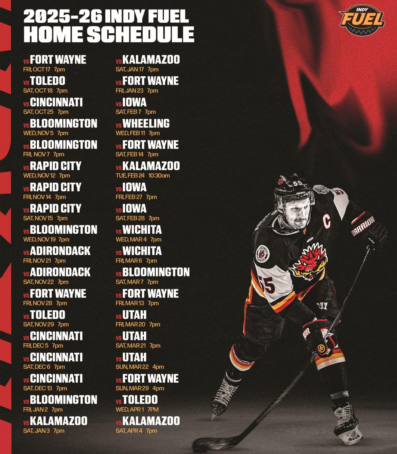Indy Fuel Home Games 2025-2026 🌟 Fishers Event Center
